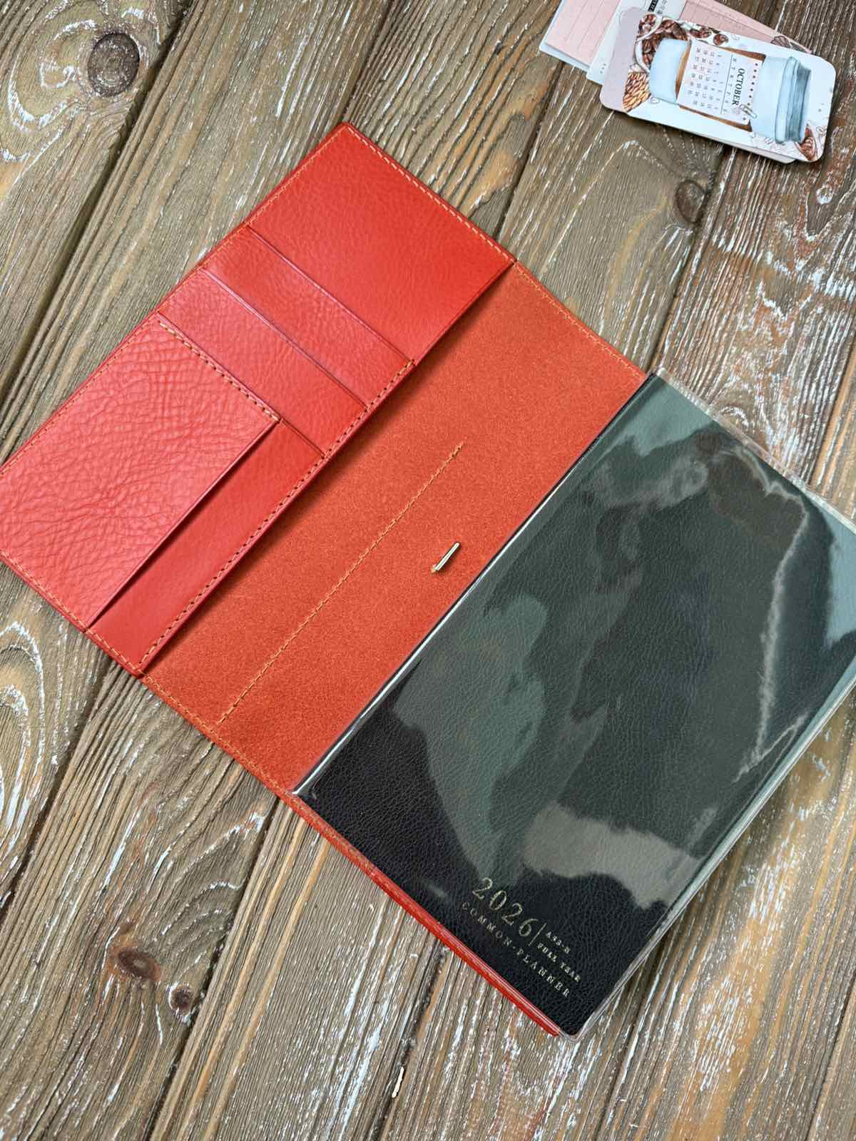 Ready to Ship A5 Slim Red Leather Planner Cover – Planner Room Shop