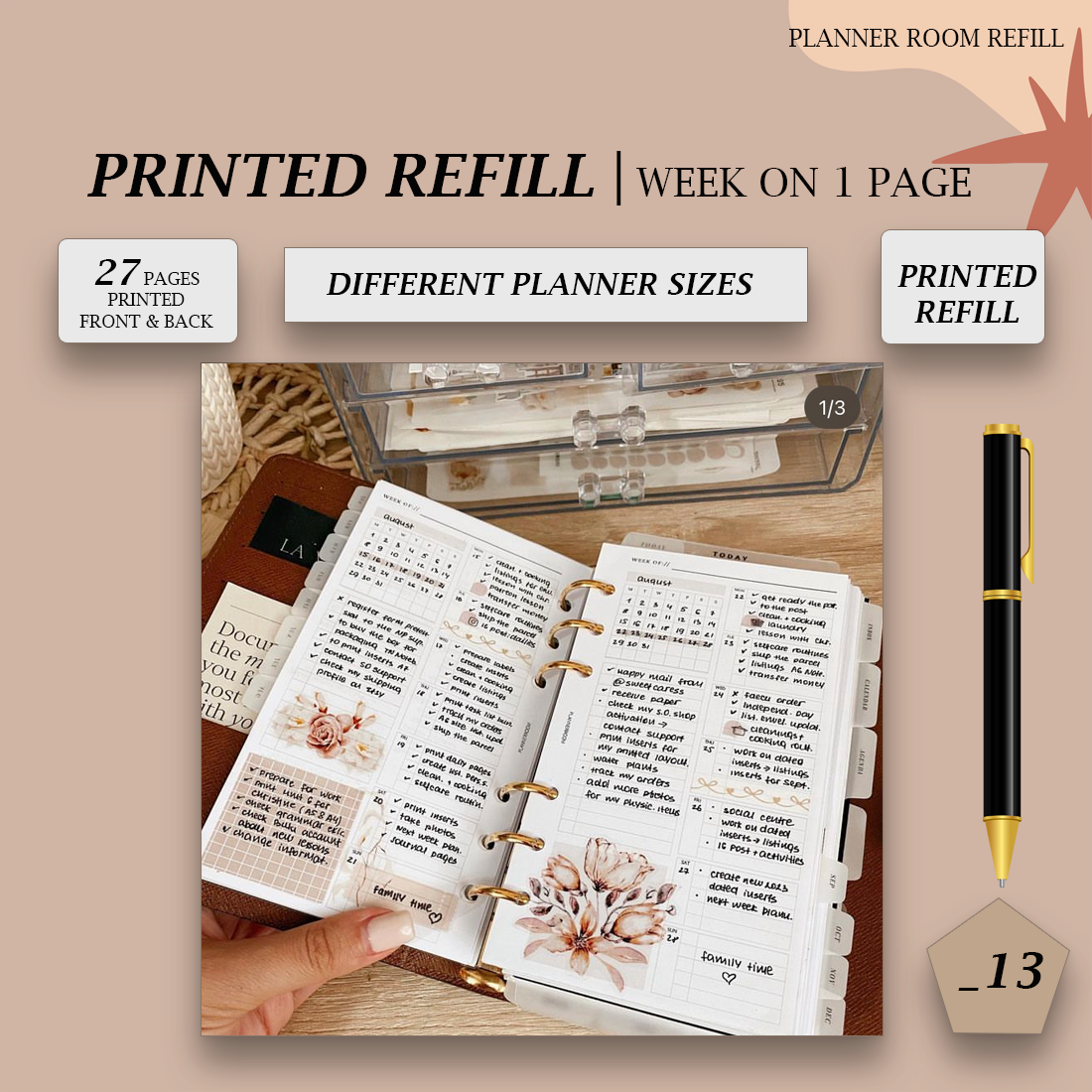 Printed Planner Inserts – A5, A6, Personal, FC Compact, Pocket ...