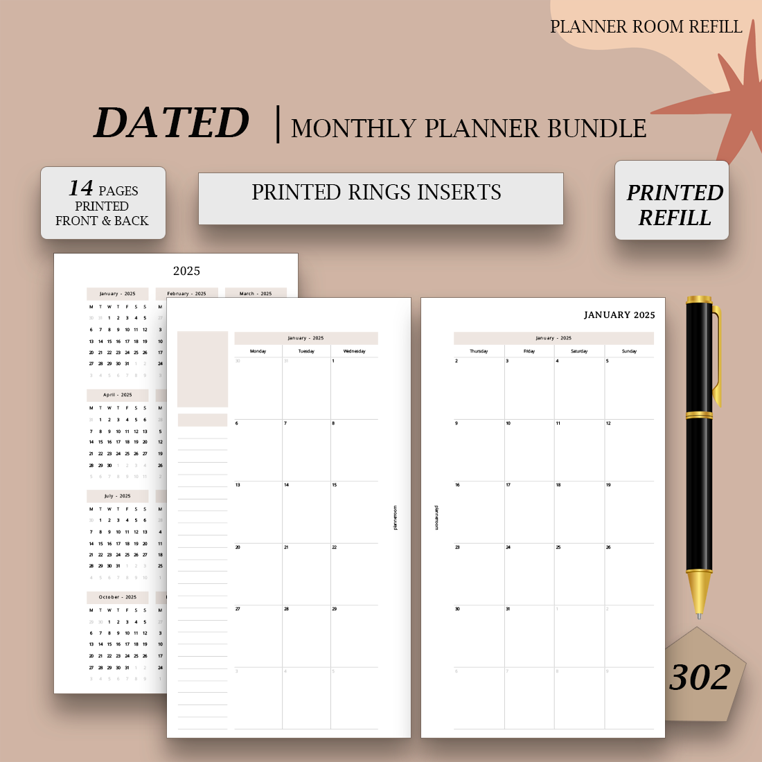 Printed Planner Inserts – A5, A6, Personal, FC Compact, Pocket ...